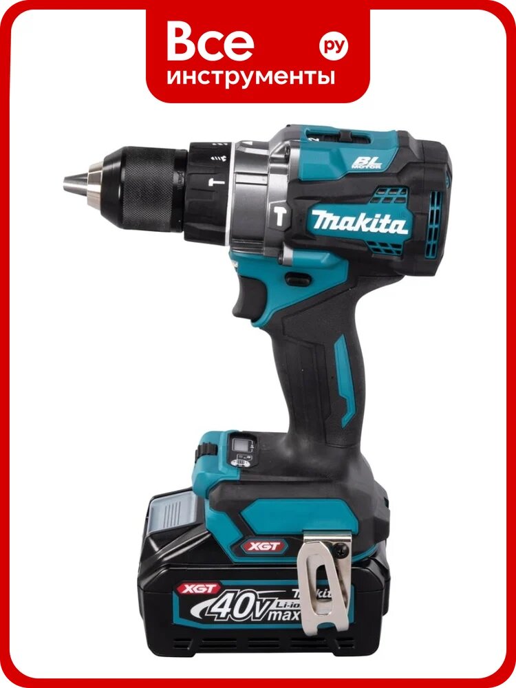 Дрель-шуруповерт Makita HP001GD201, бесщеточный, 40В, 2 аккумулятора