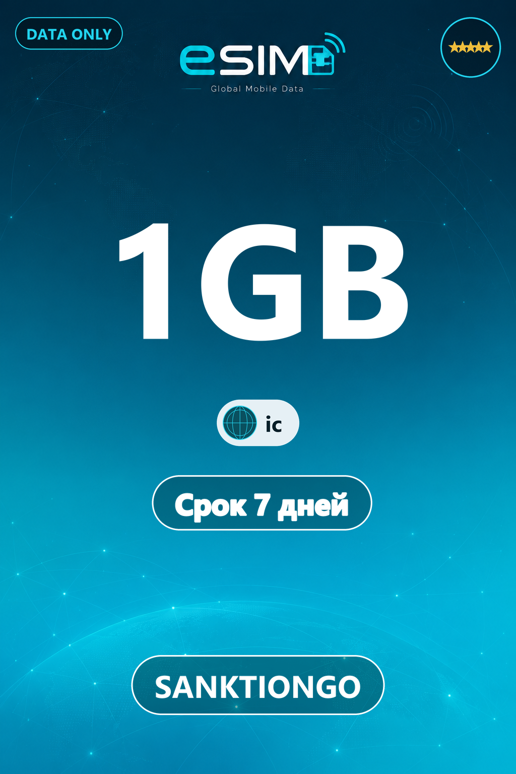 ESIM Канарские острова — 1 ГБ на 7 дней, туристическая сим-карта для интернета в поездках