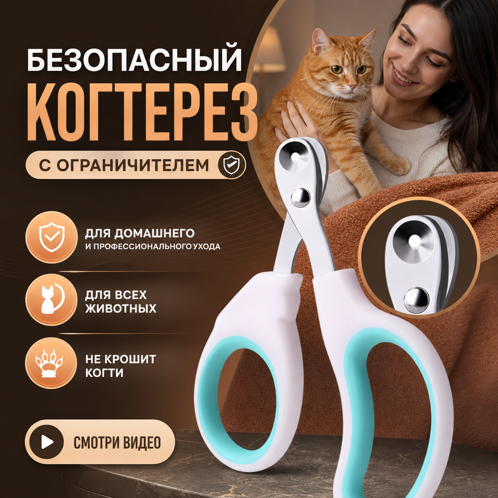 Когтерез для кошек и собак, безопасный, ограничитель безопасности
