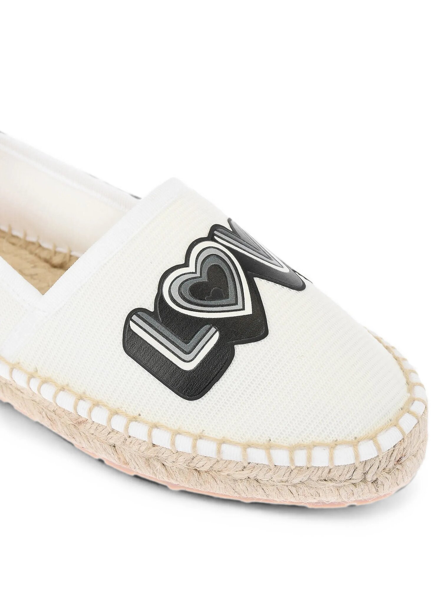 Эспадрильи MOSCHINO Logo-print mesh espadrilles, размер 36,5, бежевый/белый — фото 1