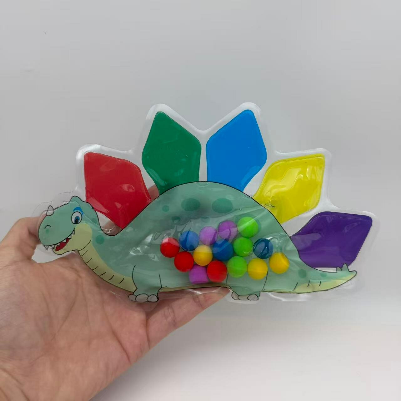 Сенсорная игрушка бесконечный куб для сортировки цветов с динозаврами, из прочного пластика, зеленый