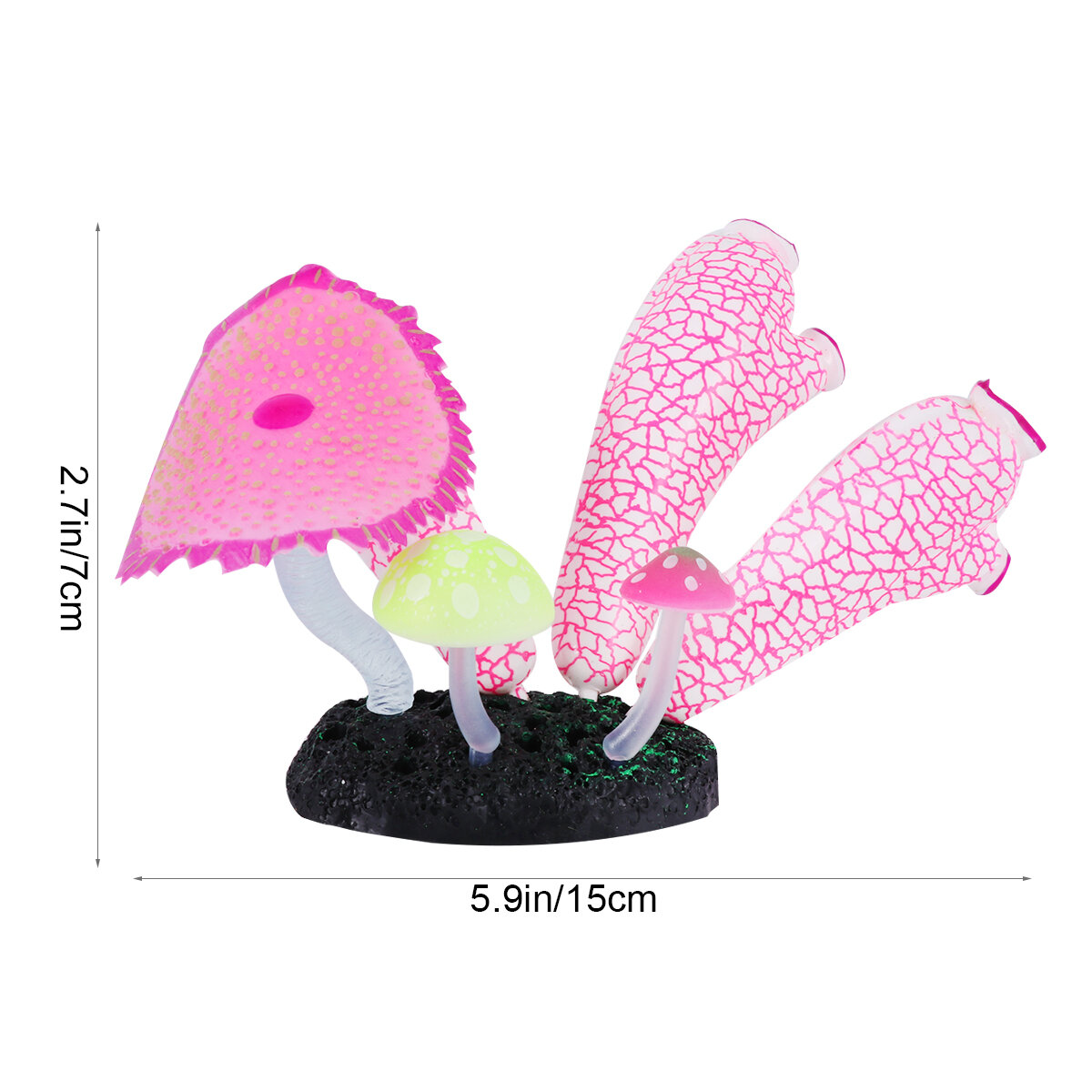 ПINK Коралл Исскусственный Украшение Для Аквариума Из Силикона 15X10X7CM