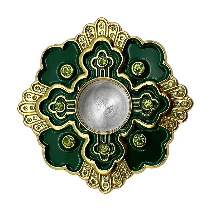 Православный крест из металла Изумрудный, Green