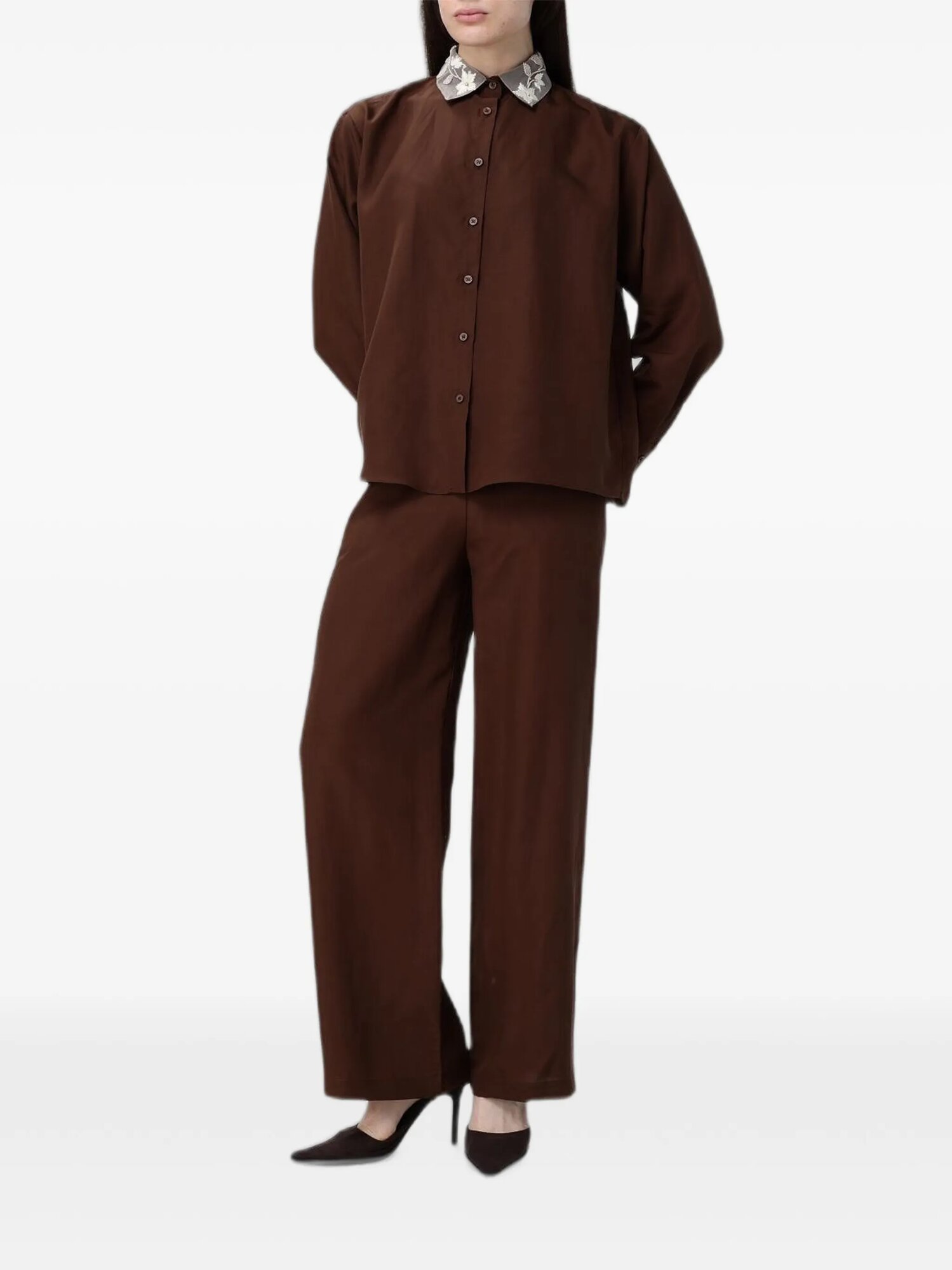 Рубашка Embroidered-collar shirt