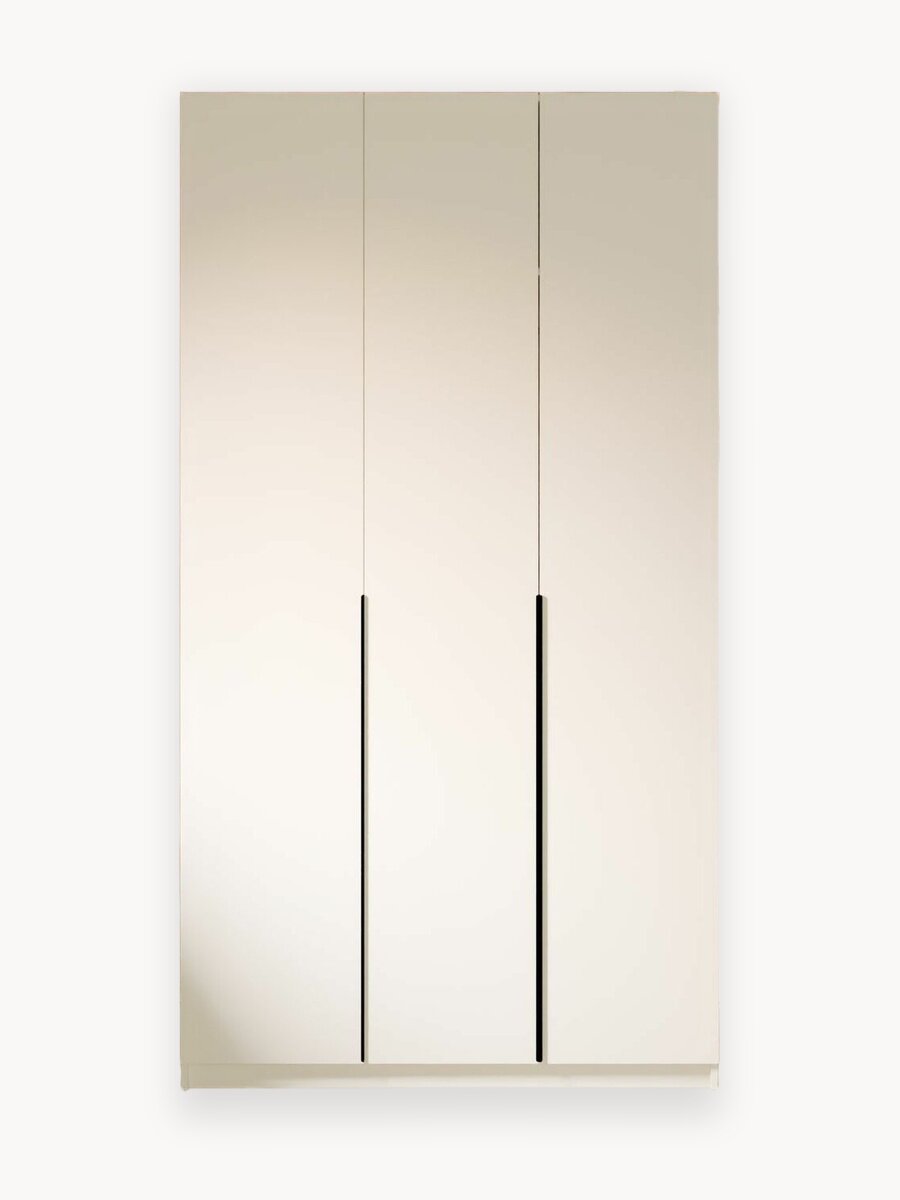 Шкаф распашной влагостойкий белого цвета трехдверный (130х55х240 см) для прихожей, спальни, зала, гостиной а130/2