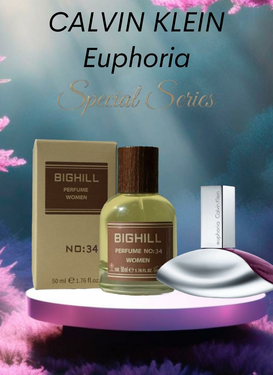 EYFEL Селективный парфюм серии Bighill WOMEN NO:34 Euphoria, восточные цветочные, 50мл