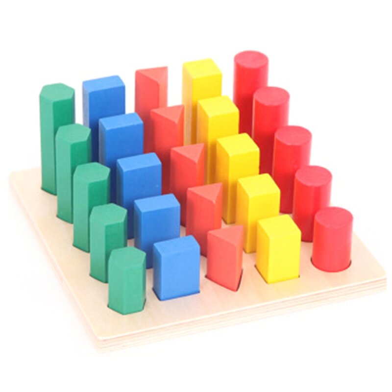 Развивающие деревянные игрушки для детей Геометрическая лестница Игрушка Развитие ребенка Практика и Чувства Игрушки Геометрическая форма Размер