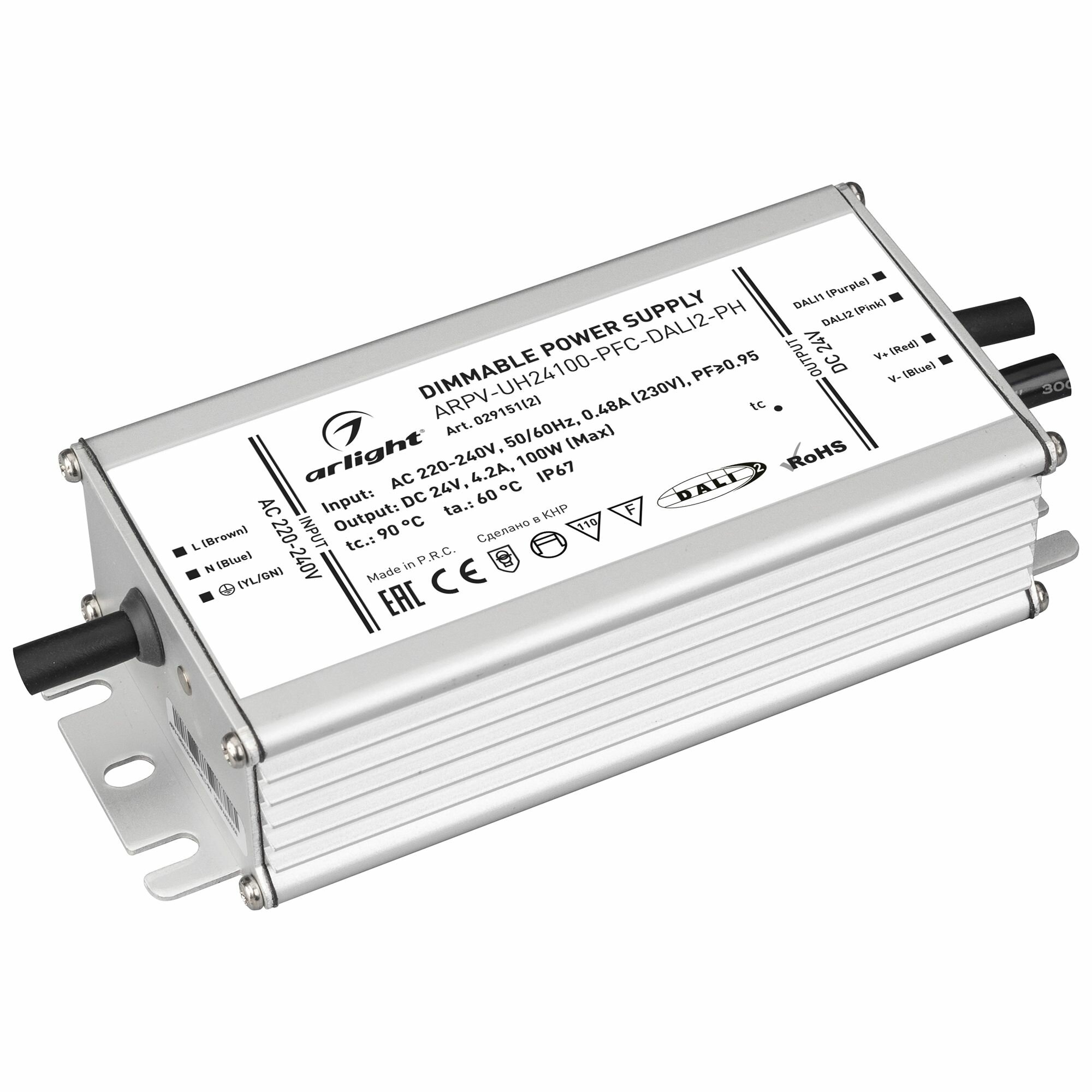 Блок питания ARPV-UH24100-PFC-DALI2-PH (24V, 4.2A, 100W)