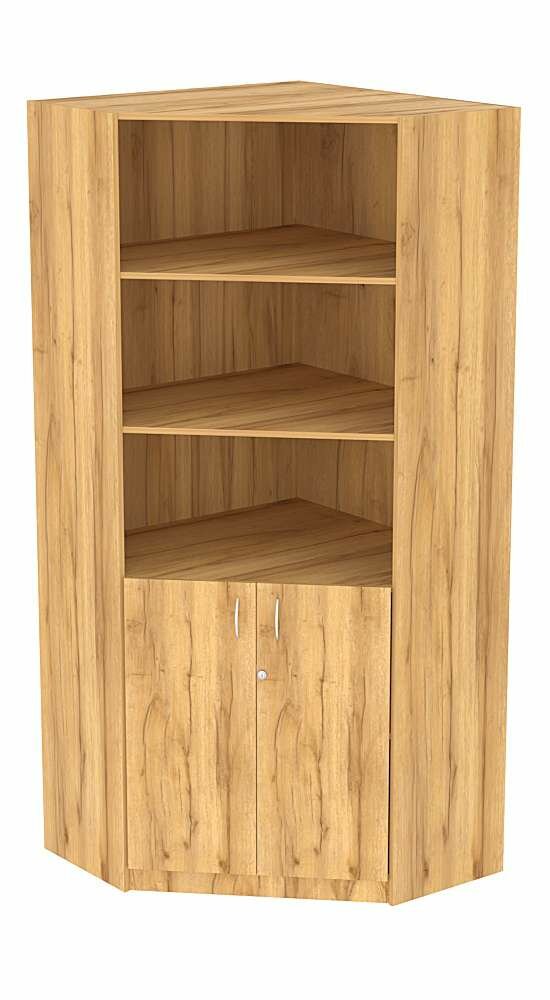 Стеллаж угловой из ДСП серии Эконом №5-4 (торец 400 мм) с дверками 810 мм, Дуб Золотистый