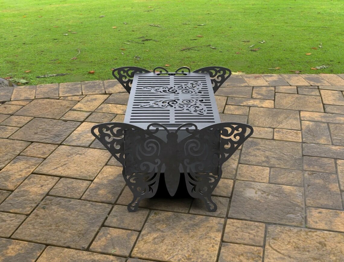 Тематический разборный мангал, Барбекю, гриль Бабочка - огнеупорная краска