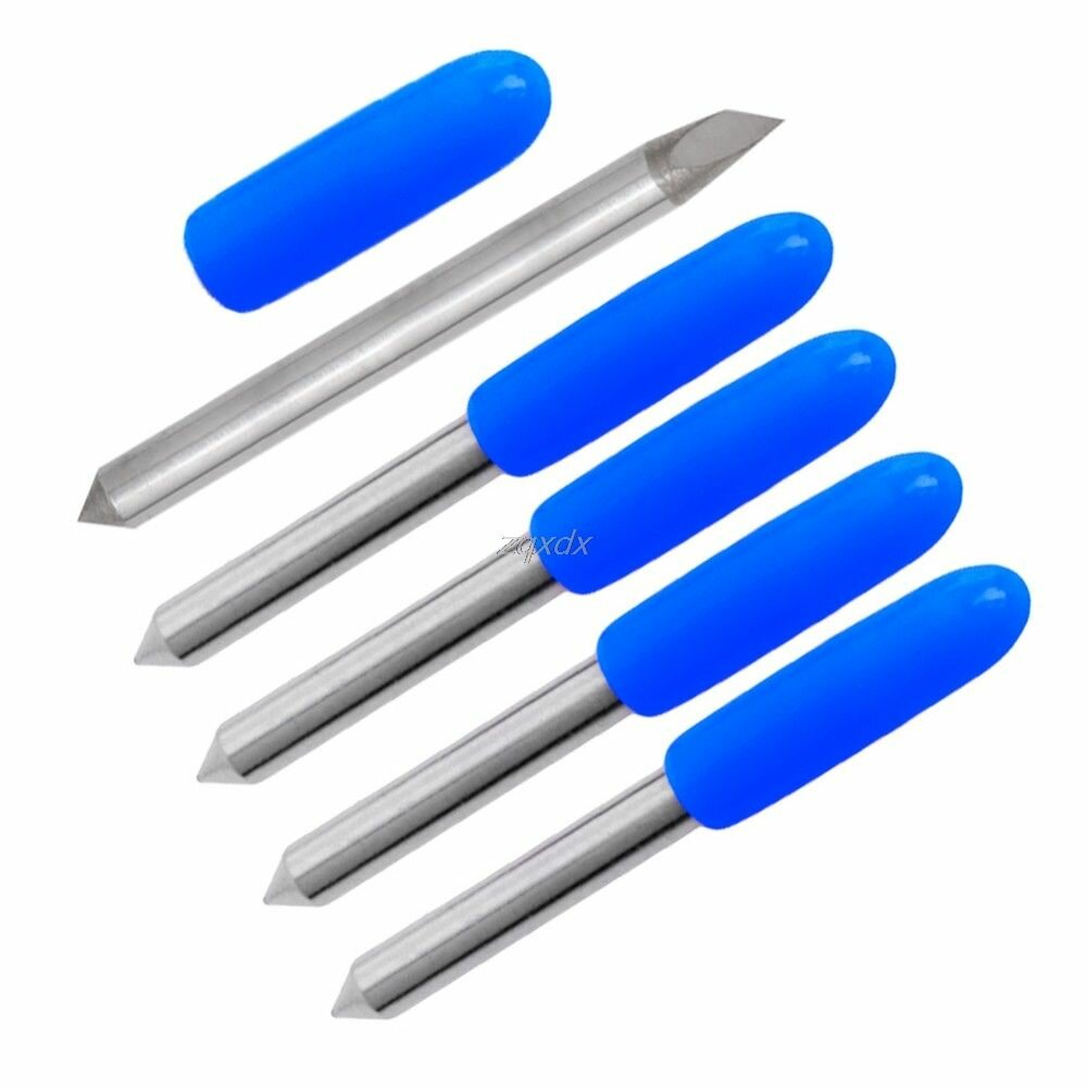 Лезвия для виниловой плёнки/ Сменное лезвие для режущего плоттера/ Адаптированные ножи-лезвия для плоттера Mimaki G08 (60 градусов), в комплекте 5шт, синий (Ф)