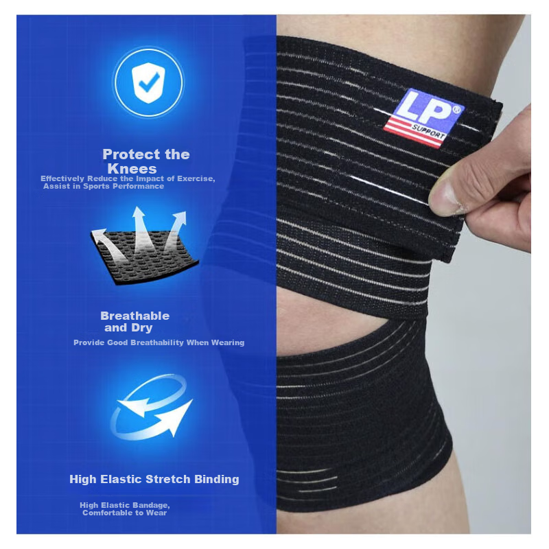 LP 631 Elastic Wrap Knee Support for Sports, Squats, Fitness, Basketball, Soccer, Hiking - Unisex, One Size