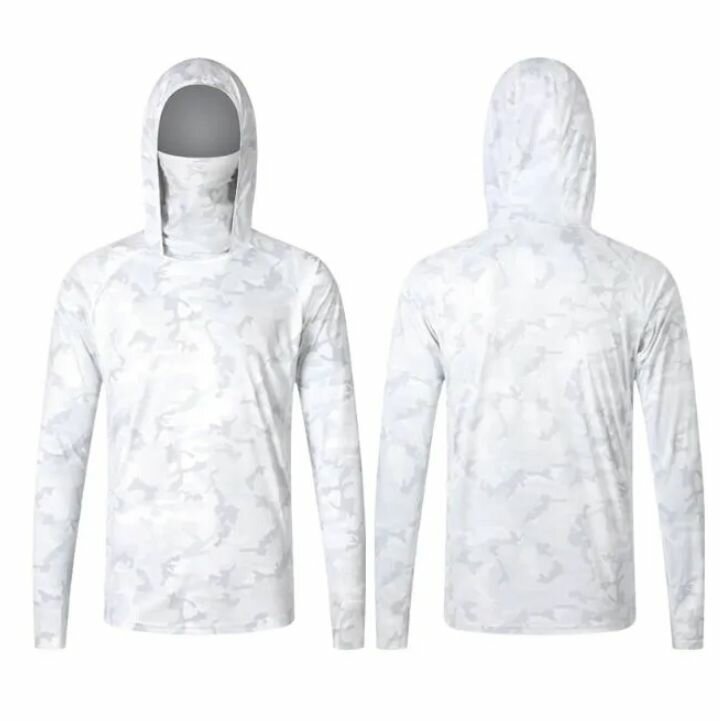 Джерси для рыбалки с длинным рукавом и капюшоном, защита от солнца