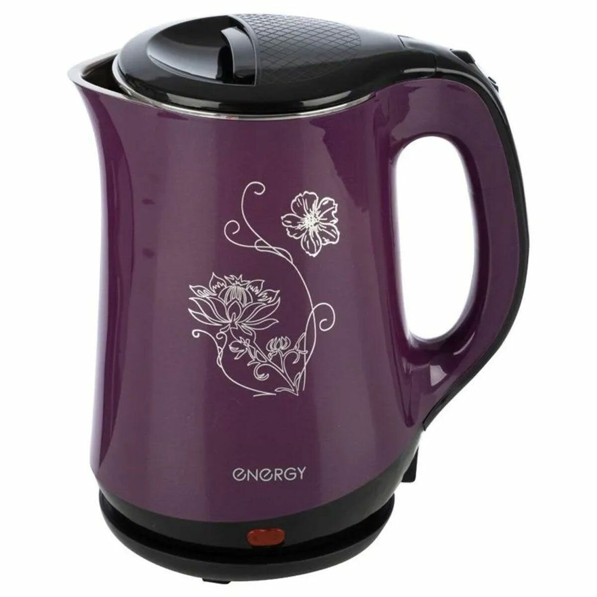 Чайник Energy фиолетовый, Е-265, дисковый, двойной корпус, 1800 Вт, 1,8 л