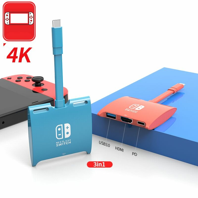 Портативная док-станция Switch с телевизором HDMI, портом USB 3.0 и зарядкой USB C, совместимая с Nintendo Switch Steam Deck MacBook Pro/Air Samsung и другими устройствами
