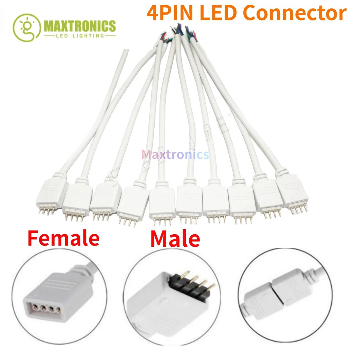 СAGE LU MEI 4 Pin LED Connector, белый, 10 шт. 10pcs Female only