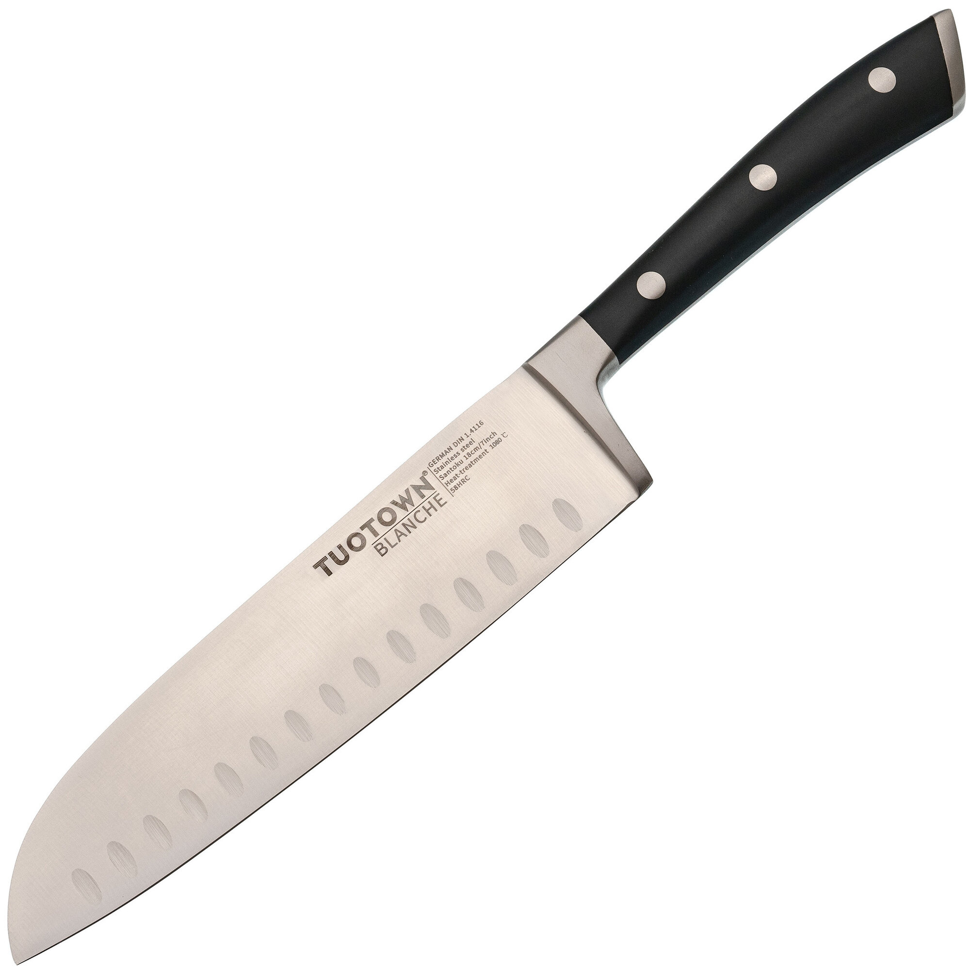 Кухонный нож Сантоку TuoTown BLANCHE, сталь 1.4116, рукоять пластик