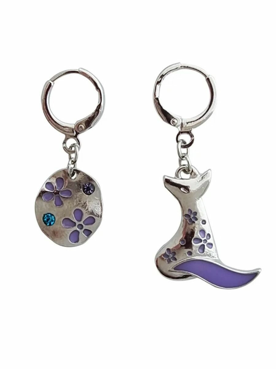 Серьги непарные, жемчуг имитация, акрил, эмаль