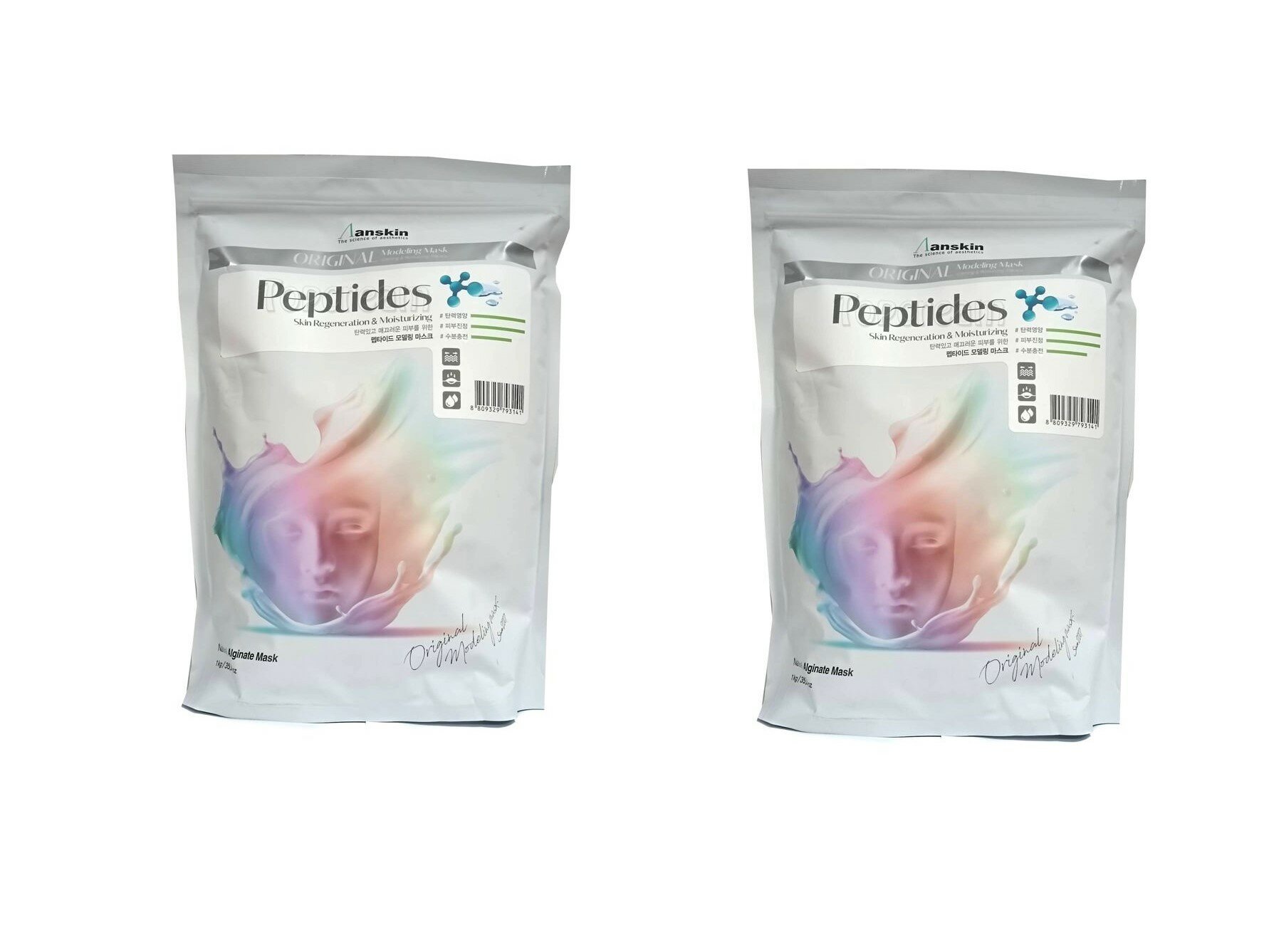 Маска для лица альгинатная Anskin Original Modeling Mask - Peptide, с пептидами , 1 кг, 2 шт