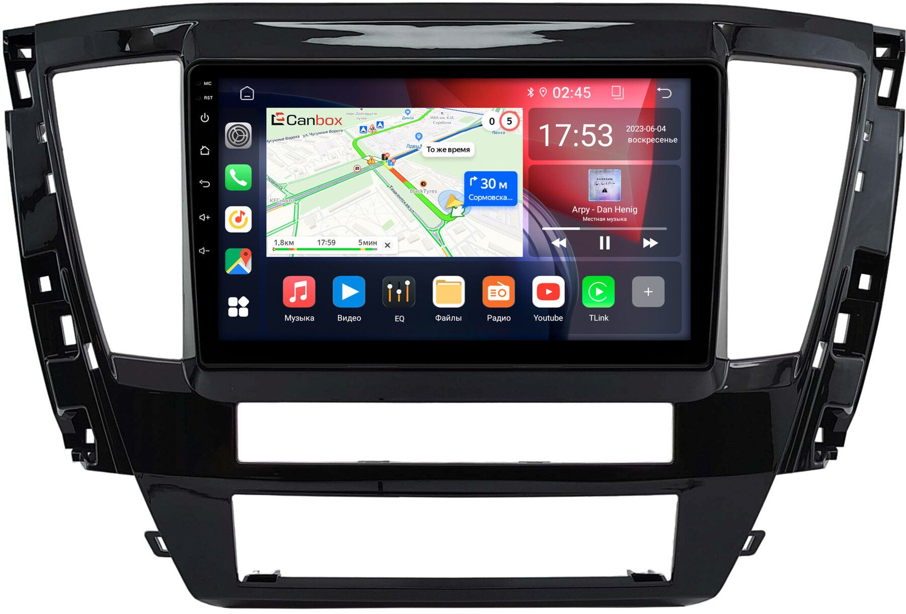 Штатная магнитола Mitsubishi Pajero Sport 3, Montero Sport 3 2019-2024 Canbox RS9-0397 1.5/32 Android 10 (IPS, DSP, CarPlay)