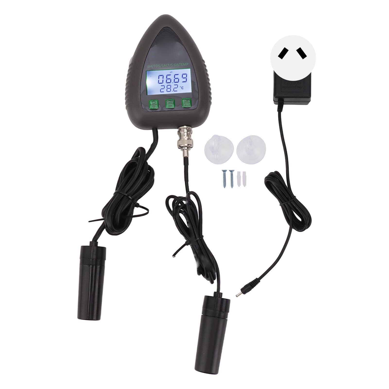 Измеритель качества воды 9951W 5 в 1, многофункциональный, с Wi-Fi, непрерывным измерением pH, TDS, соли, удельной плотности, температуры, онлайн-тестером для приложения Tuya, вилка AU, 230 В.