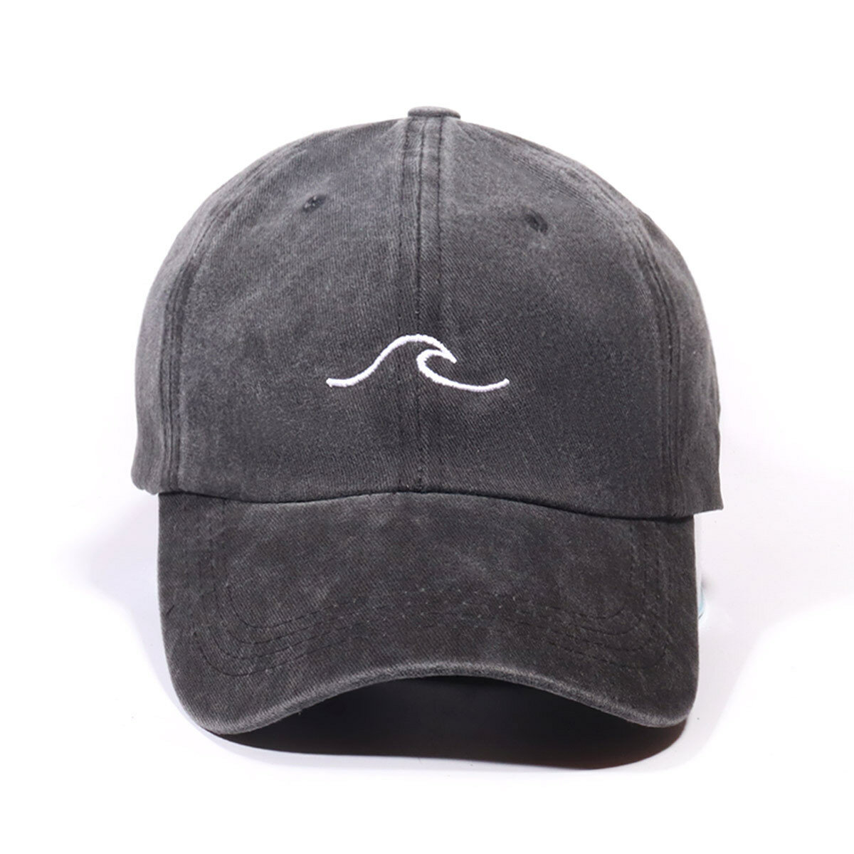 Новый стиль стираная бейсболка простая волнообразная вышитая кепка для мужчин и женщин пара студентов универсальная кепка