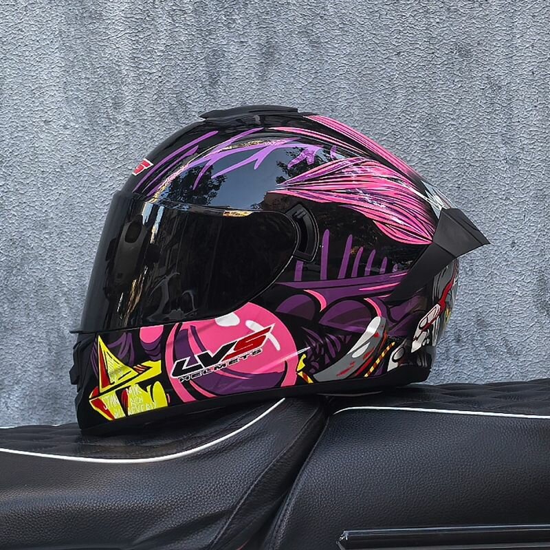 Мотошлем LVS с встроенными очками, ABS-пластик, для мужчин, женщин и детей