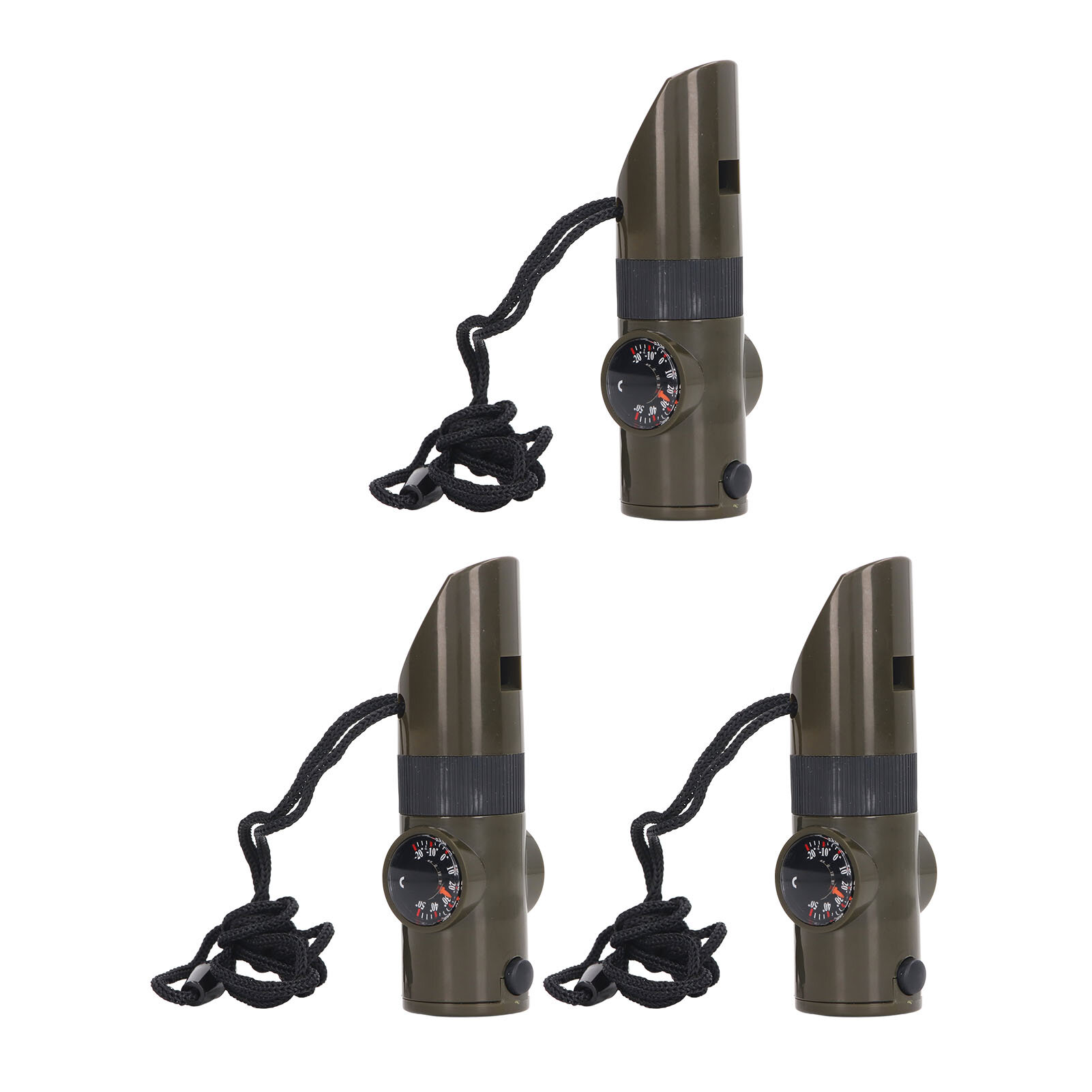 Многофункциональный свисток для выживания 7 в 1 со светодиодным термометром и компасом, портативный аварийный свисток для кемпинга, походов и спасательных операций на природе