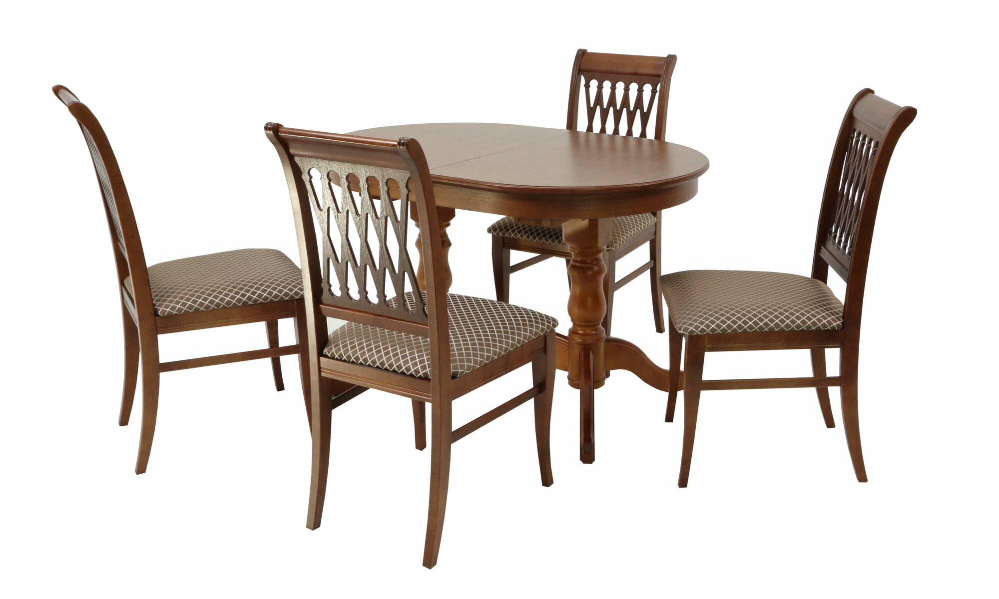 Обеденная группа ZiP-mebel стол Бизе со стульями Рич Орех/Ромб Коричневый