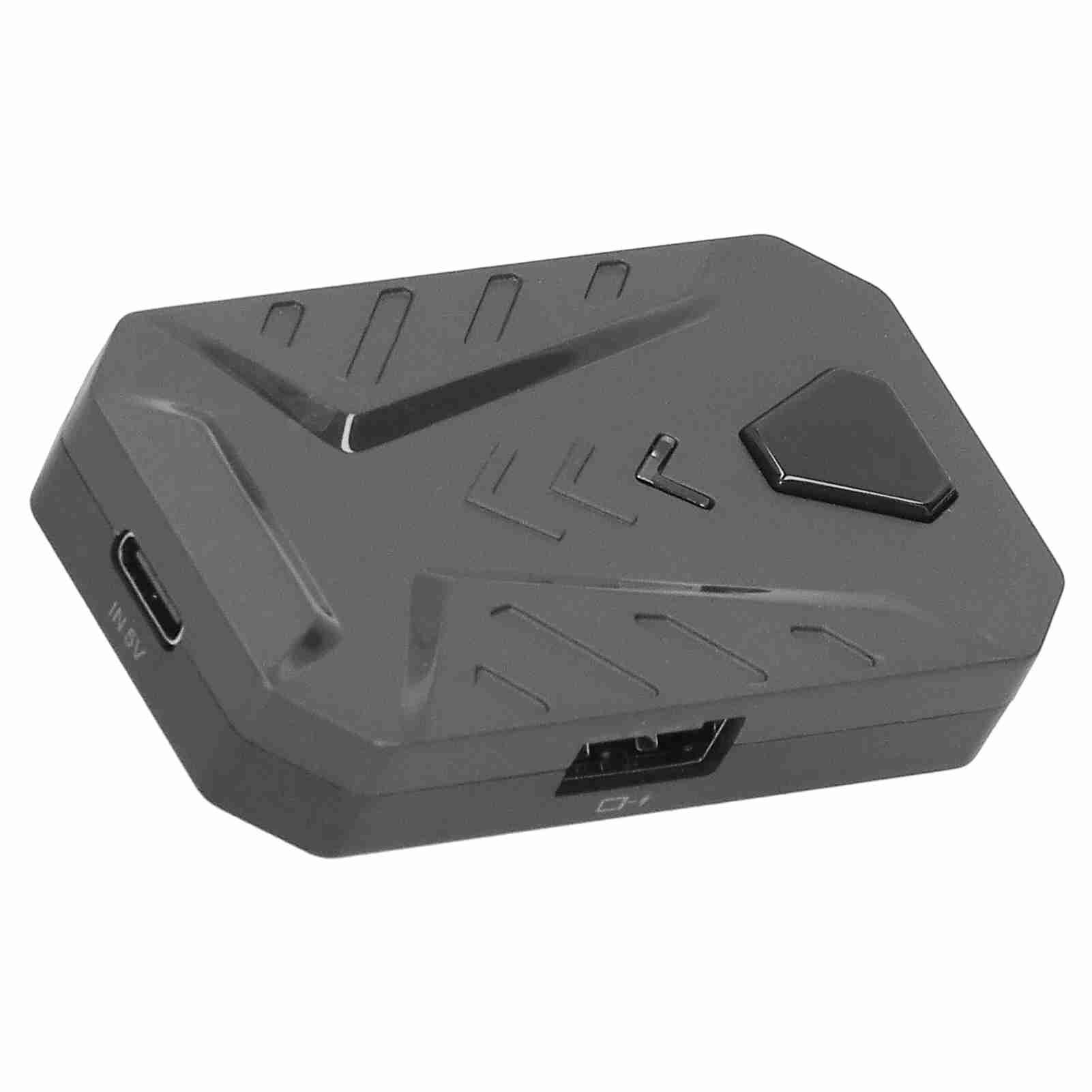 Конвертер для клавиатуры и мыши для игр, адаптер, аксессуар для мобильных игр для Android / HarmonyOS / Xiaomi, материал ABS, метод подключения Bluetooth 5.2, источник питания 4.8-5.2V, в комплект входят 1 конвертер, 1 подставка для телефона, 1 кабель