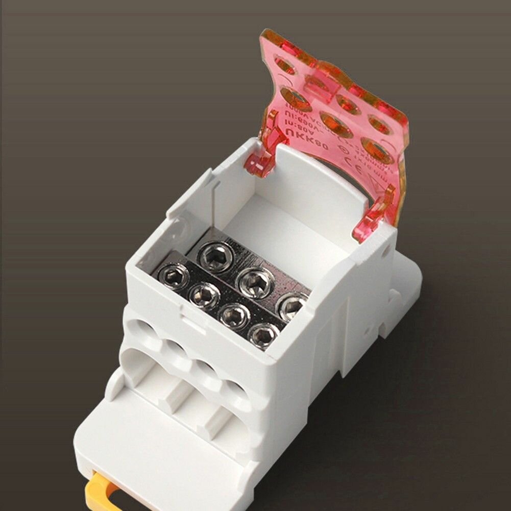 OZ-TWTU-80A 500A силовая распределительная коробка распределительный клеммный блок разъем DIN-рейка красный