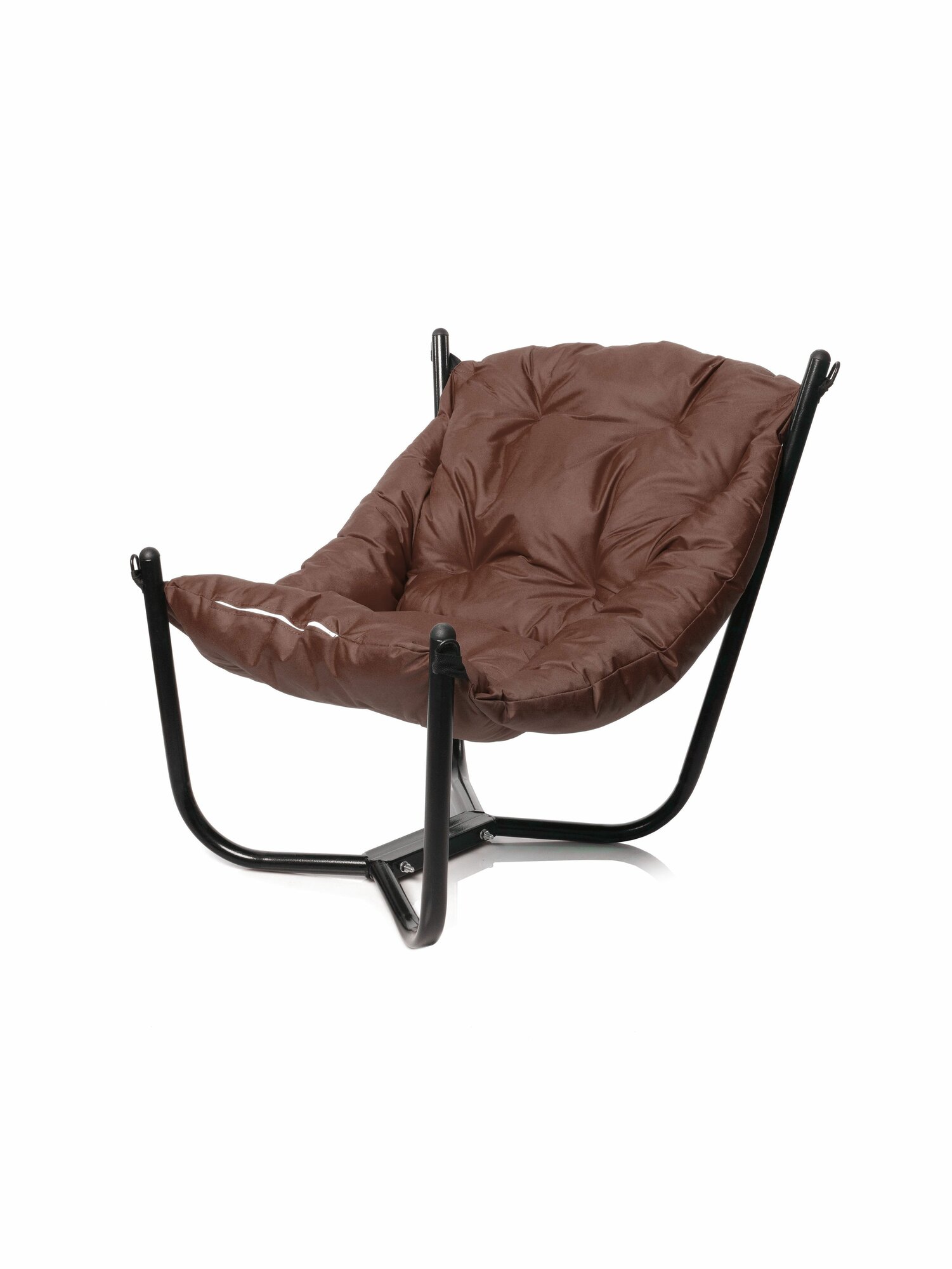 Мягкое кресло ЧИЛ, черное основание, коричневая подушка