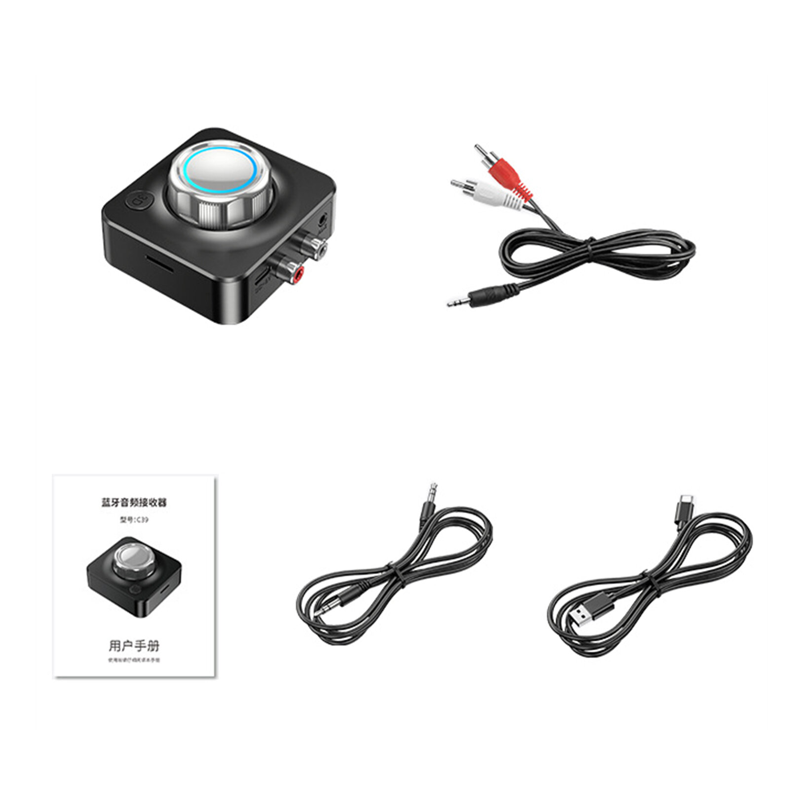 Bluetooth 5.1 аудиоресивер с 3D объемным звуком, адаптеры для домашней стереосистемы, низкая задержка, RCA, поддержка старых колонок/автомобиля, разъем 3,5 мм.