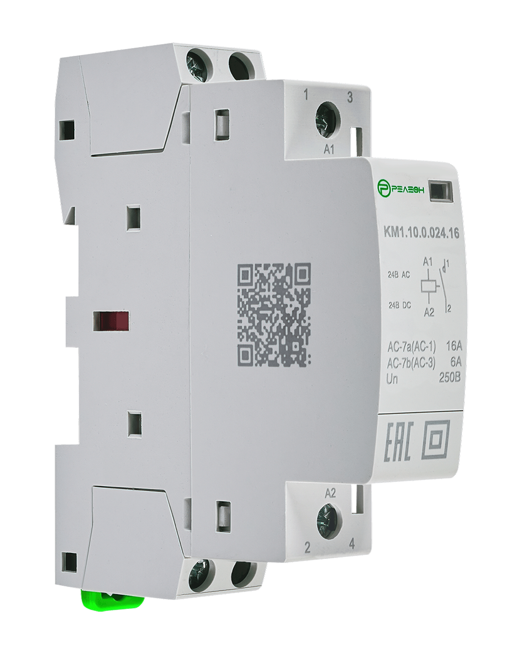 Модульный контактор 1НО контакт 16А; 24В AC/DC, РЕЛЕОН, KM1.10.0.024.16