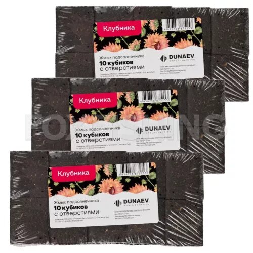 Макуха Dunaev жмых подсолнечный / клубника 3уп. / 900гр. (30шт. по 30гр.)