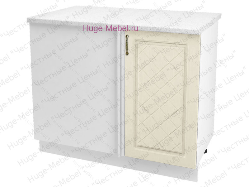 Шкаф кухонный угловой нижний 1000 Модена (дуб ваниль) Huge Mebel. Ширина 1000 Высота 840. Модули кухонные нижние