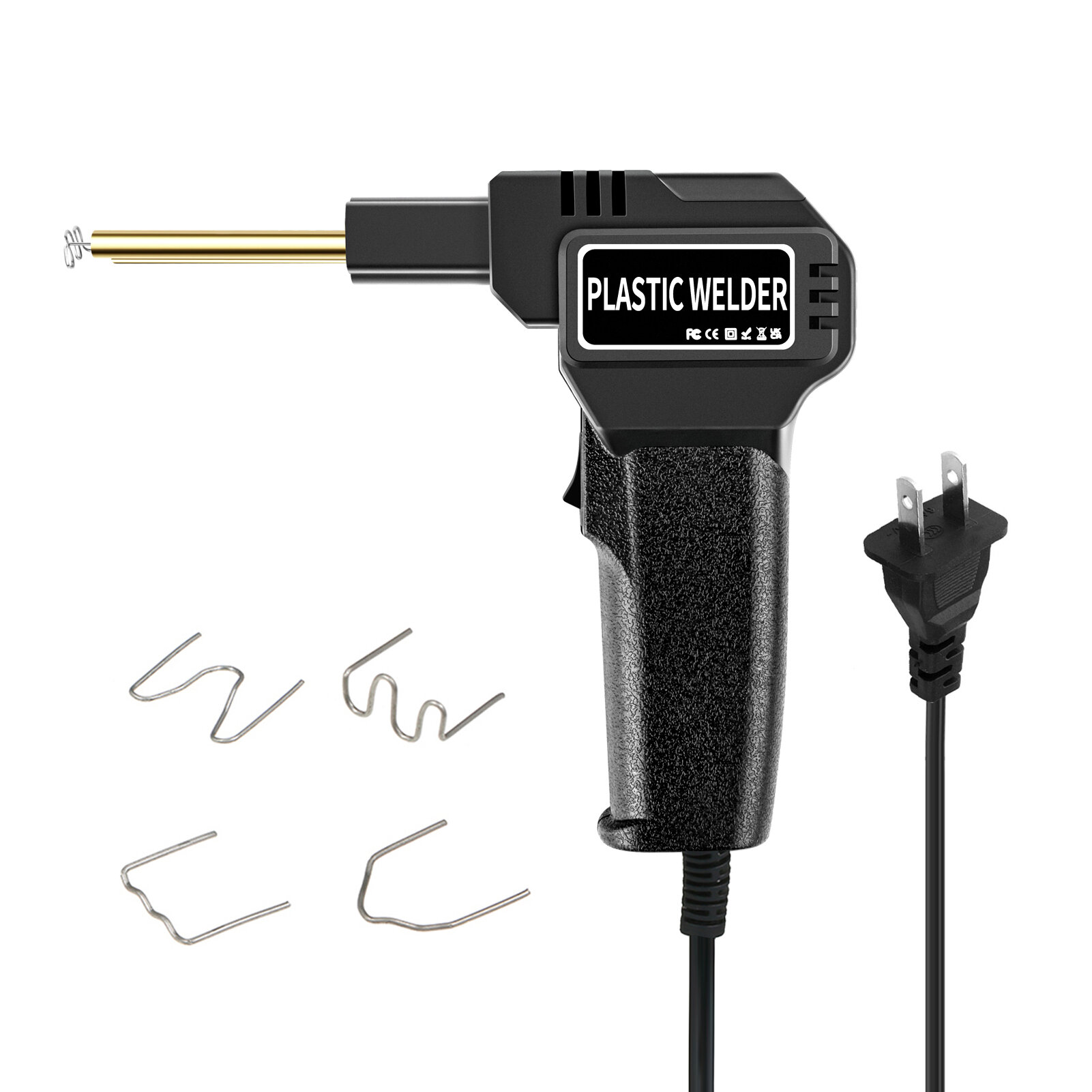 Горячий Степлер мощностью 70 Вт, Комплект Для Ремонта Бампера Автомобиля Для Пластиковой Сварки, 4 типа Плоских / Внешних Угловых /Внутренних Угловых /Волновых Скоб, Ремонтный Сварочный Пистолет