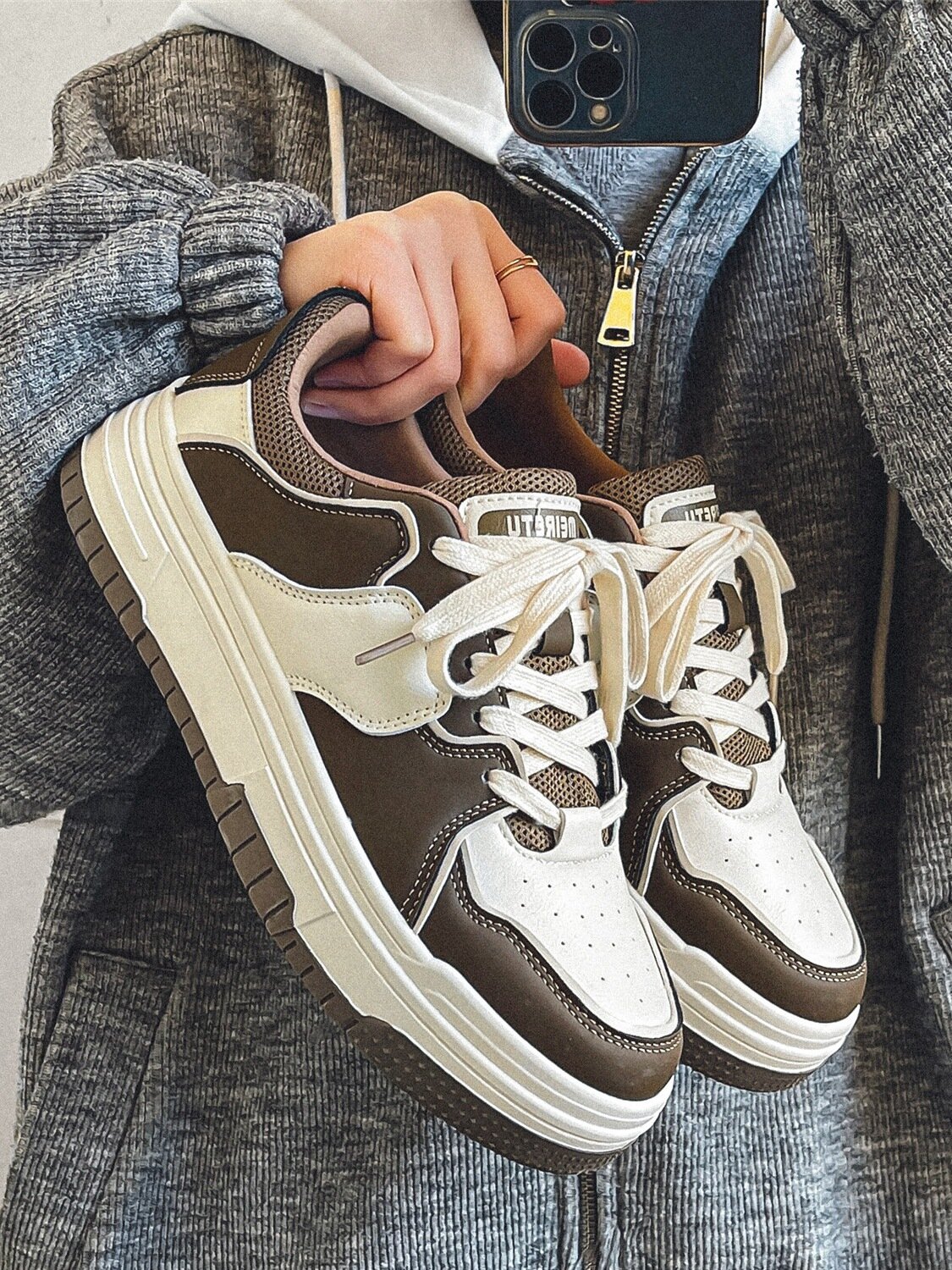 MOOCIE Весна 2025 года. Новые кроссовки знаменитостей из Интернета. Мужская обувь. Модные универсальные нишевые студенческие американские кроссовки. Спортивная обувь на толстой подошве для мужчин.