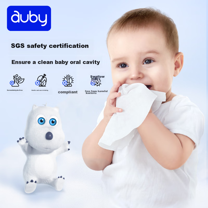 Auby Baby Soft Wipes, Dry And Wet Use, Beiken Bear Soft Tissues, Disposable Face Wipes, Cleansing Wipes, 80 Sheets * 12 Packs