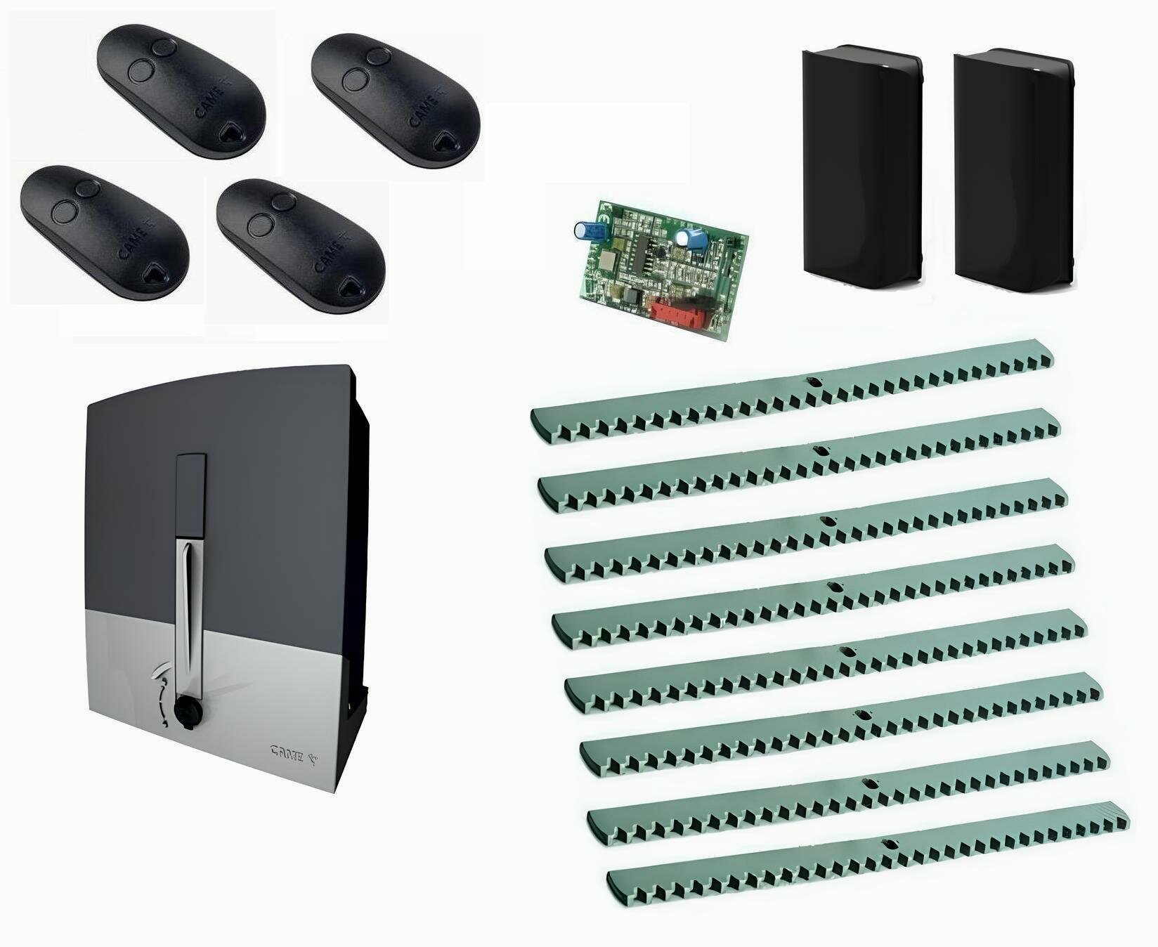 Автоматика для откатных ворот BXL04AGS KIT8-FA-T4, комплект: привод, радиоприемник, 4 пульта, фотоэлементы, 8 реек