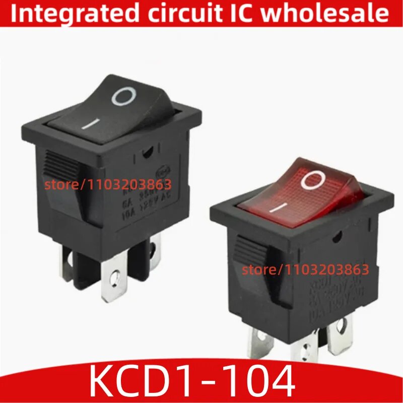 5 шт. Кулисные переключатели питания Kcd1-104 4Feetredwithlight