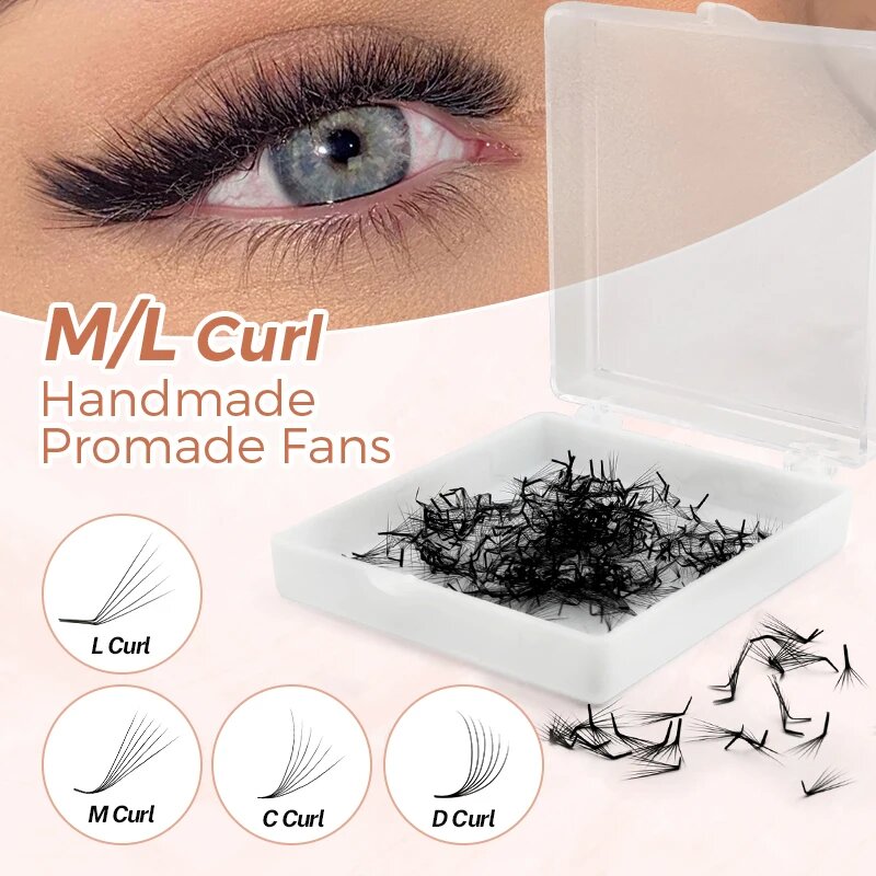 Вееры ресниц Blossom Lashes M Curl MIX 8-15mm, 5D 0.07, 500 шт