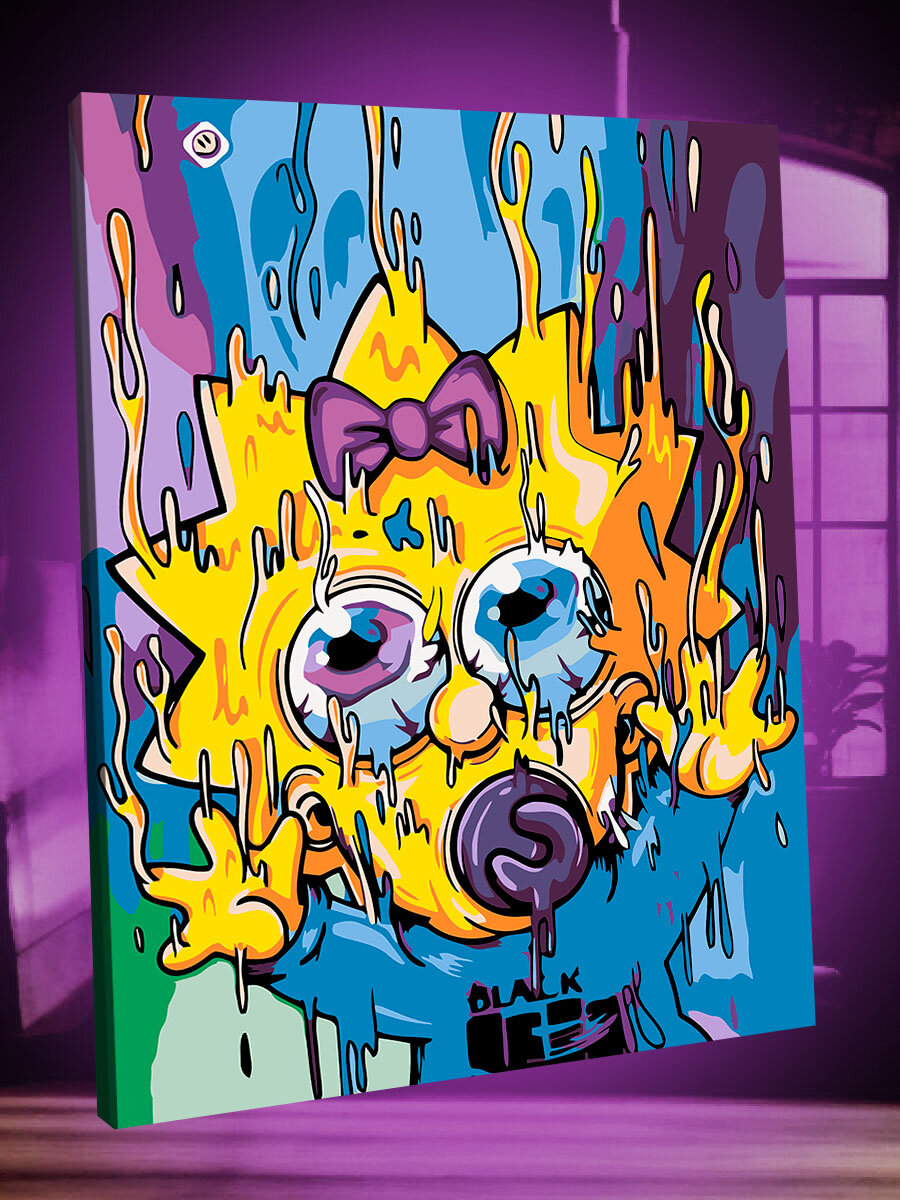 Картина по номерам Симпсоны Мегги Симпсон/ The Simpsons Maggie Simpson холст на подрамнике 40*50
