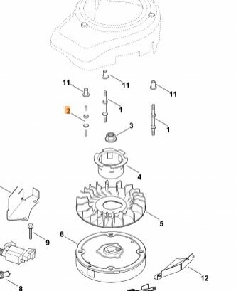 VIKING шпилька крепления корпуса вентилятора спереди XT-6, XT-675 оригинал