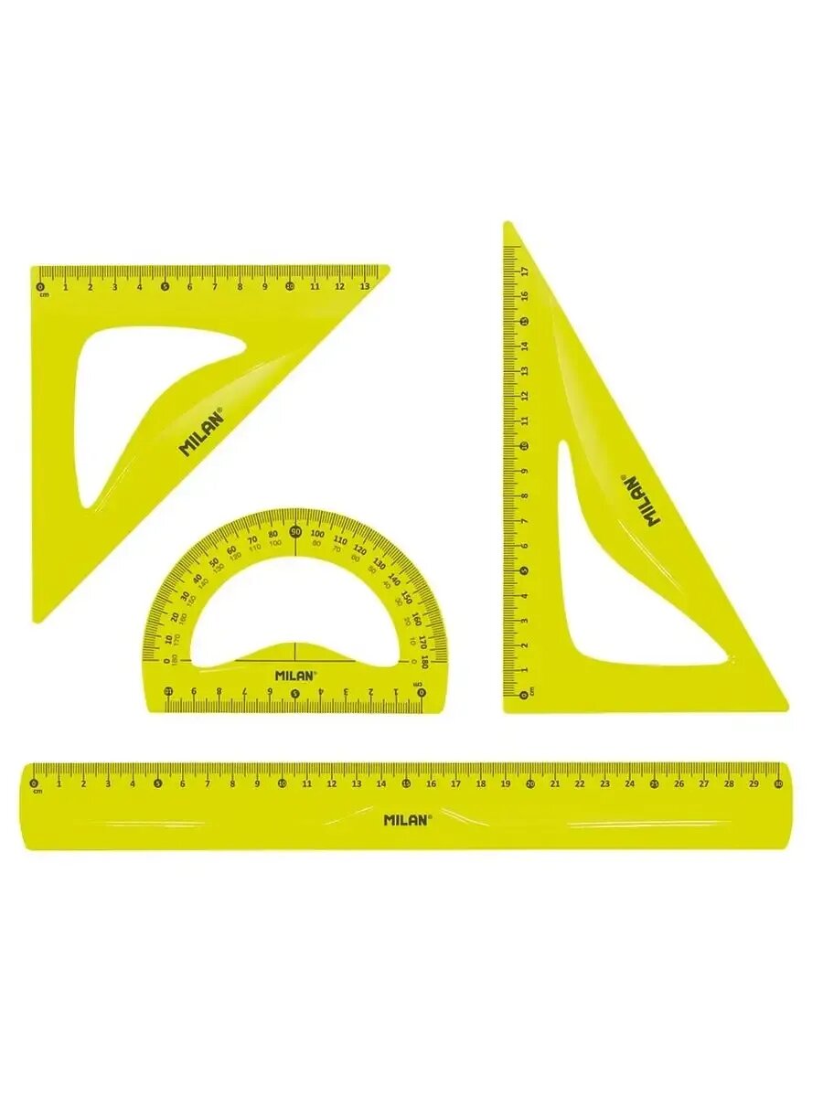 Чертежный набор 30 см пластиковый для левшей