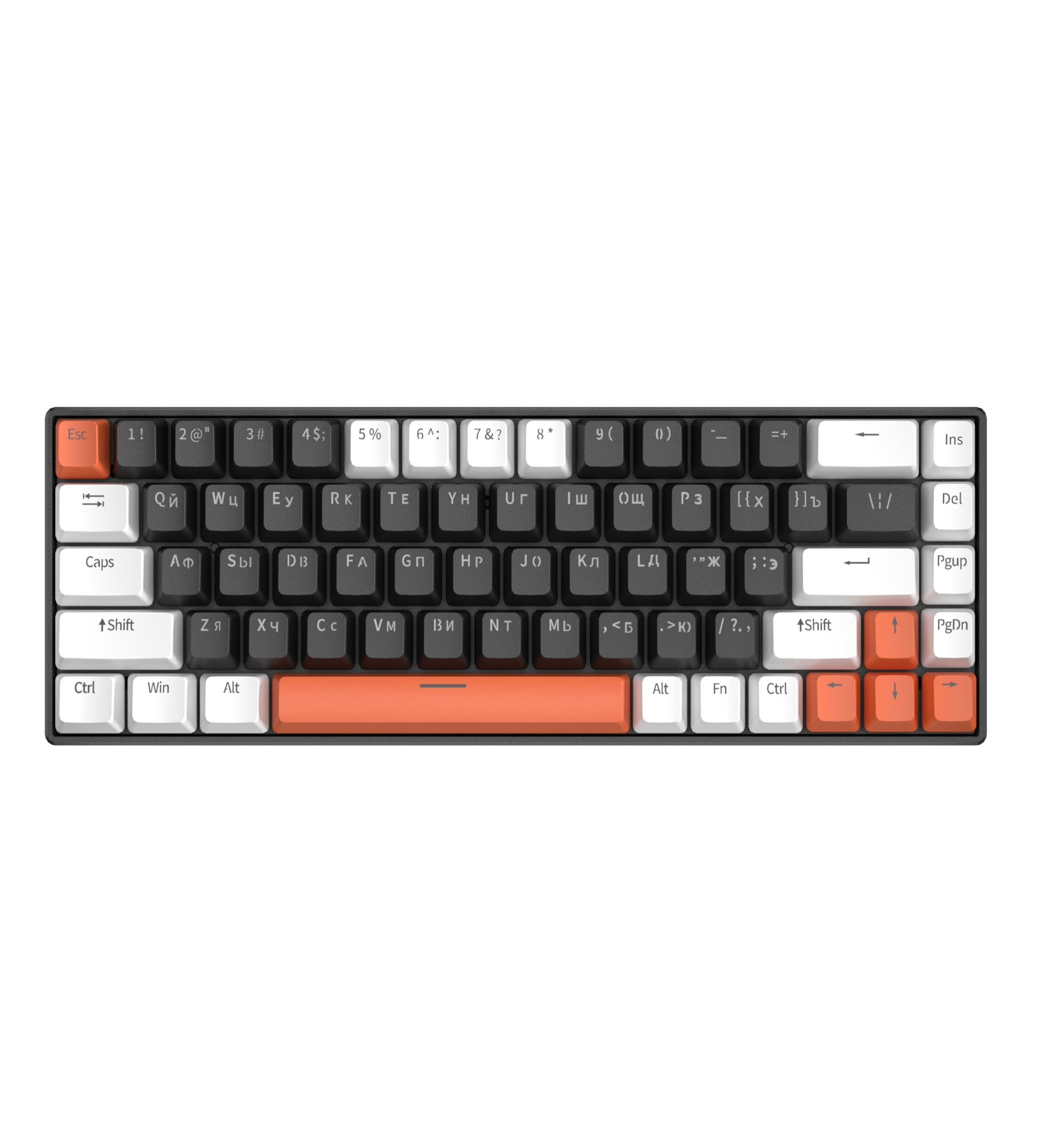 Клавиатура механическая CyberLynx KA68-1. Br с подсветкой, Brown Switch, игровая клавиатура, белый/черный