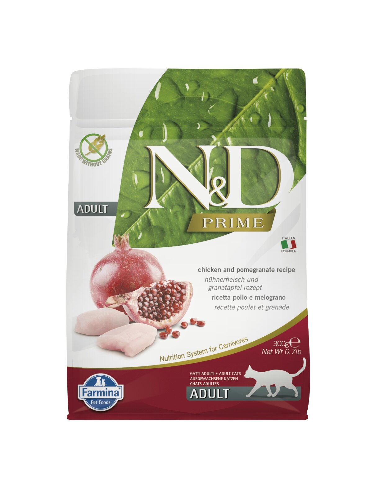 Сухой корм Farmina ND Prime Cat Chicken / Pomegranate Adult для взрослых кошек с курицей и гранатом, 300г