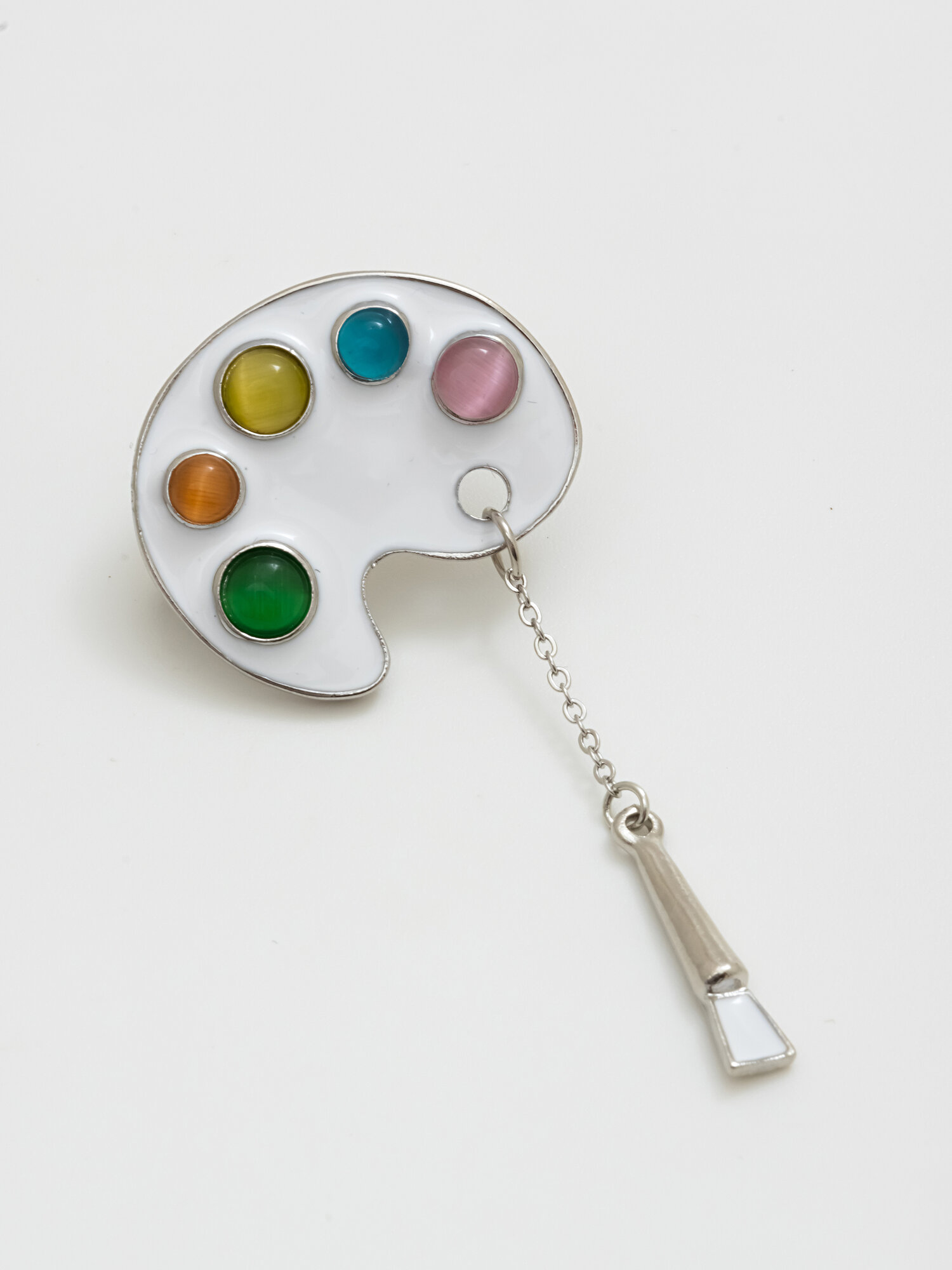 Брошь, кошачий глаз синтетический