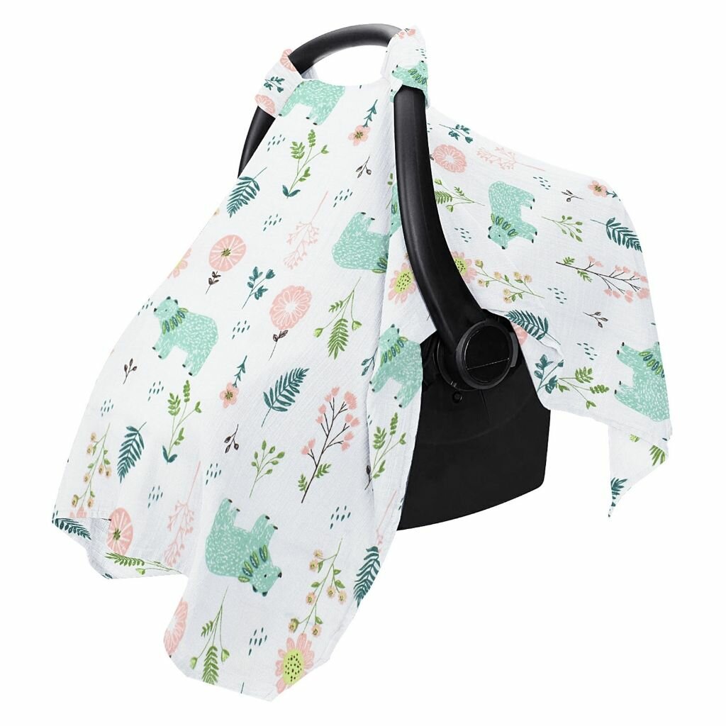 Чехол для детской коляски с принтом, мягкий дышащий чехол сиденья тележки, ветрозащитный корзины переноски младенцев