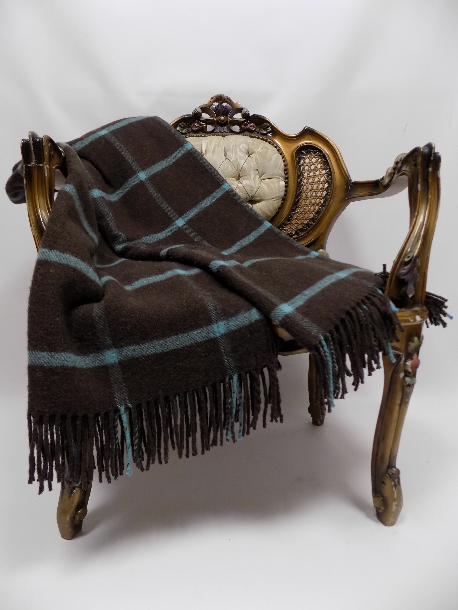 Индийский клетчатый плед, 140х200см, 70% - мериносовая шерсть.